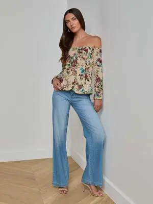 L'Agence Alice Floral Tapestry Blazer Top
