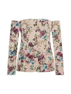 L'Agence Alice Floral Tapestry Blazer Top