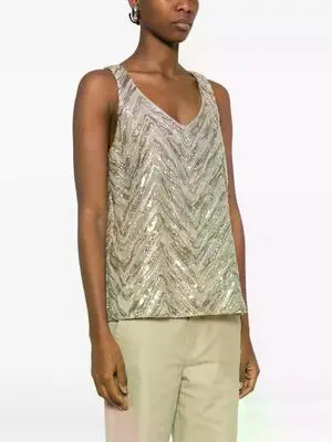 Brunello Cucinelli Sequin Chevron Top