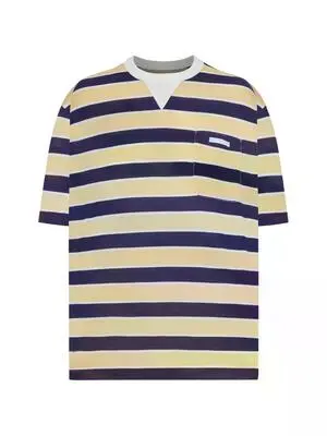 Prada Bayadere Striped Lisle Cotton T-shirt