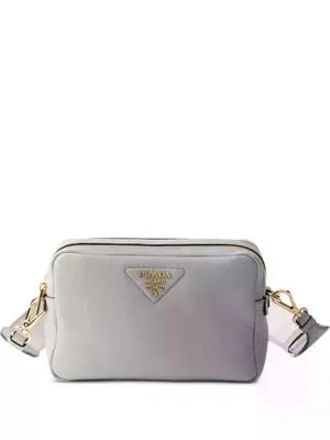 Prada Small Shoulder Bag With Logo - Grey