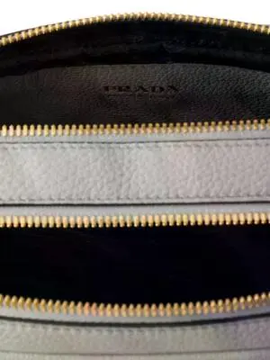 Prada Small Shoulder Bag With Logo - Grey