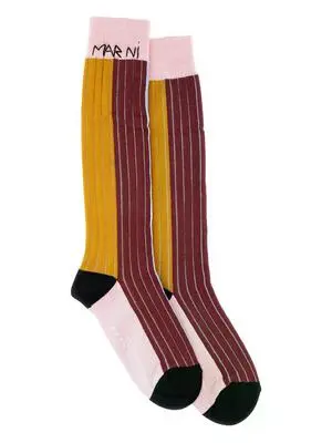 Marni Striped Crew Socks - Pink