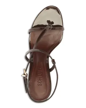 Schutz Azure Patent Leather High Heel Sandals - Maplewood