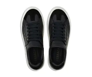 FERRAGAMO Gancini Leather Sneakers - Nero