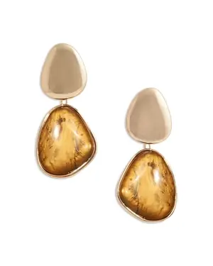 SELF-PORTRAIT Tiger Eye Resin Tiered Drop Earrings