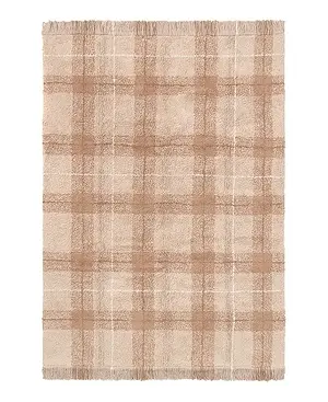 LORENA CANALS Wouf Wouf Washable Rug Tartan 4'7x6'3 Area Rug - Rose