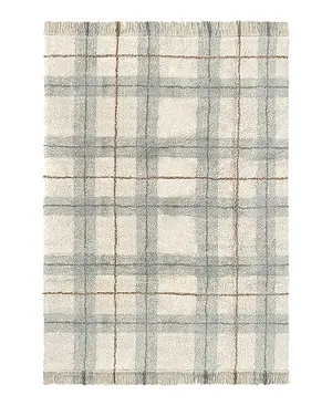 LORENA CANALS Wouf Wouf Washable Rug Tartan Blue Sage 2'11x3'11 Area Rug - Natural