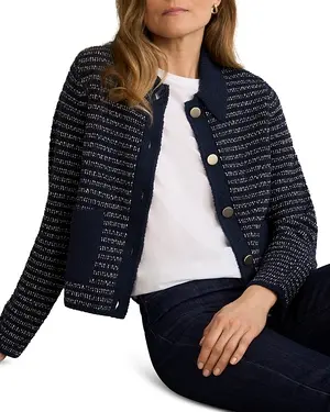 HOBBS LONDON Sasha Knitted Jacket - Navy