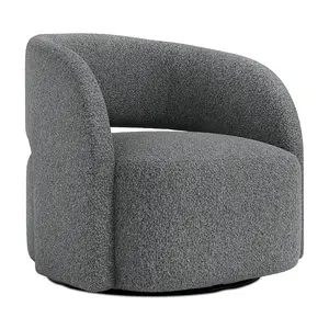 BERNHARDT Chino Fabric Swivel Chair - - - Grey