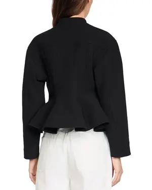 Sandro Cropped Ruffle Peplum Jacket