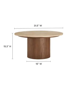 MODWAY Kioni Round Travertine Coffee Table