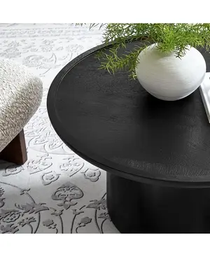 MODWAY Holloway 30 Round Wood Coffee Table - Black