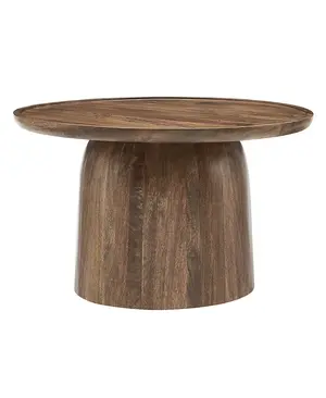 MODWAY Holloway 30 Round Wood Coffee Table - Walnut