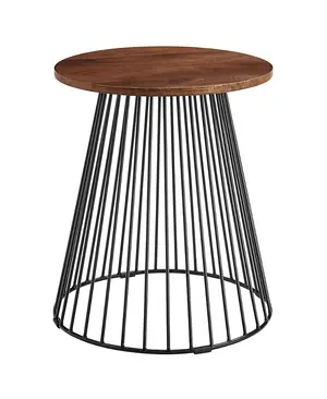 MODWAY Valeo Round Wood And Metal Side Table - Walnut