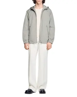 Sandro Technical Hooded Jacket - Aluminum