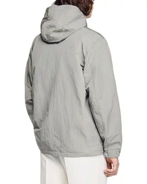 Sandro Technical Hooded Jacket - Aluminum