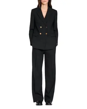 Sandro Wool Slim Fit Suit Jacket