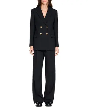 Sandro Wool Slim Fit Suit Jacket