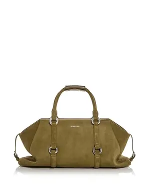 Alexander McQueen Farringdon Suede Bag - Olive