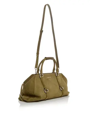 Alexander McQueen Farringdon Suede Bag - Olive