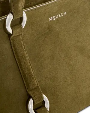 Alexander McQueen Farringdon Suede Bag - Olive