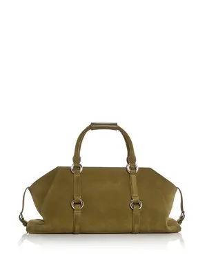 Alexander McQueen Farringdon Suede Bag - Olive