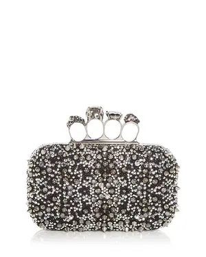 Alexander McQueen Crystal-embellished Knuckle Clasp - Black