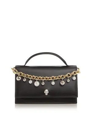 Alexander McQueen Top Handle Leather Skull Bag