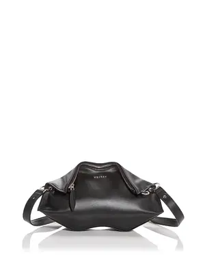 Alexander McQueen Manta Leather Clutch - Black