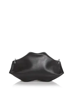 Alexander McQueen Manta Leather Clutch - Black