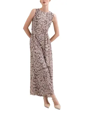 PHASE EIGHT Leaf Print Jumpsuit - Latte