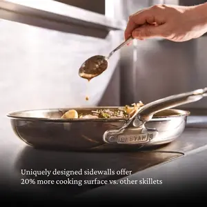 HESTAN Probond Luxe Professional Clad Stainless Steel Skillets, Set Of 3