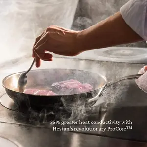 HESTAN Probond Luxe Professional Clad Stainless Steel Skillets, Set Of 3