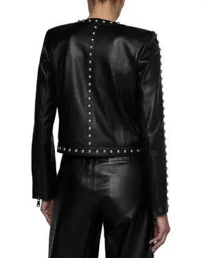 L'Agence Fia Studded Leather Jacket