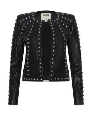 L'Agence Fia Studded Leather Jacket
