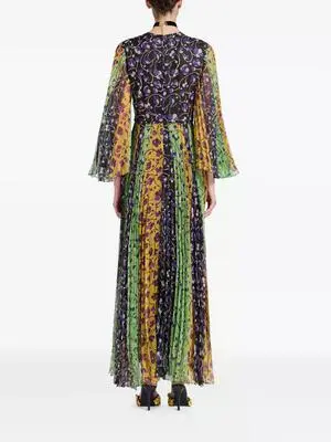 La DoubleJ Angel Floral-print Pleated Maxi Dress