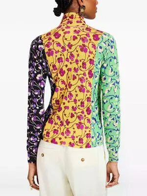 La DoubleJ Floral Turtle-neck Blouse