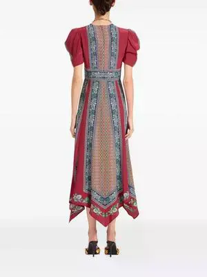 La DoubleJ Puffed-sleeved Midi Dress