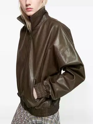 Acne Studios Funneled Zip Leather Jacket