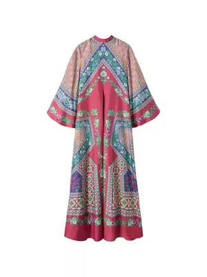 La DoubleJ Magnifico Floral Maxi Dress With Pussy-bow - Red