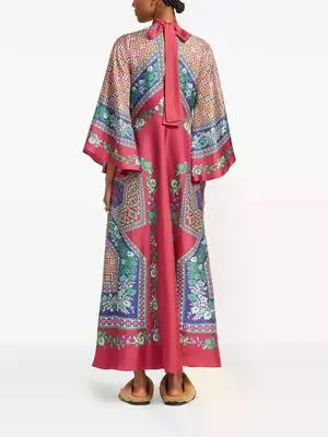 La DoubleJ Magnifico Floral Maxi Dress With Pussy-bow - Red