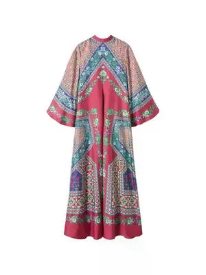 La DoubleJ Magnifico Floral Maxi Dress With Pussy-bow - Red
