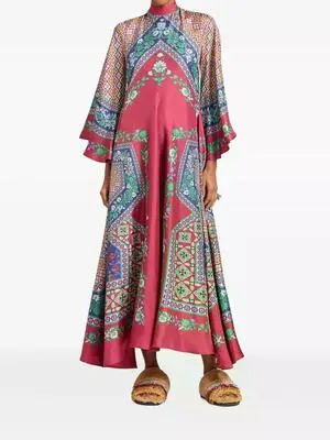 La DoubleJ Magnifico Floral Maxi Dress With Pussy-bow