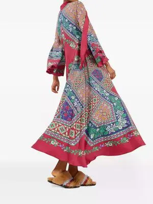 La DoubleJ Magnifico Floral Maxi Dress With Pussy-bow