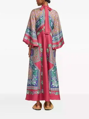 La DoubleJ Magnifico Floral Maxi Dress With Pussy-bow