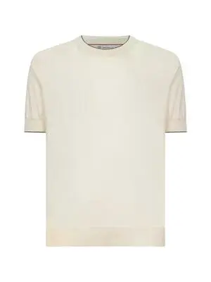 Brunello Cucinelli Ribbed Short-sleeves T-shirt - Neutrals