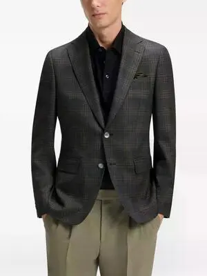 BOSS Buttoned Check Suit Jacket