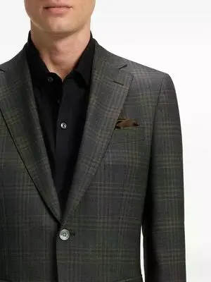 BOSS Buttoned Check Suit Jacket
