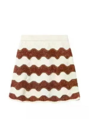 La DoubleJ Wave Pattern Mini Skirt - Neutrals